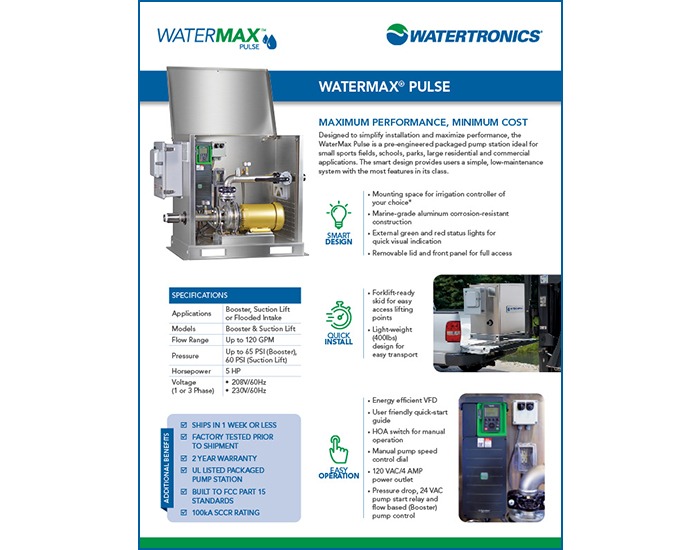 Watertronics | WaterMax Pulse for Landscape
